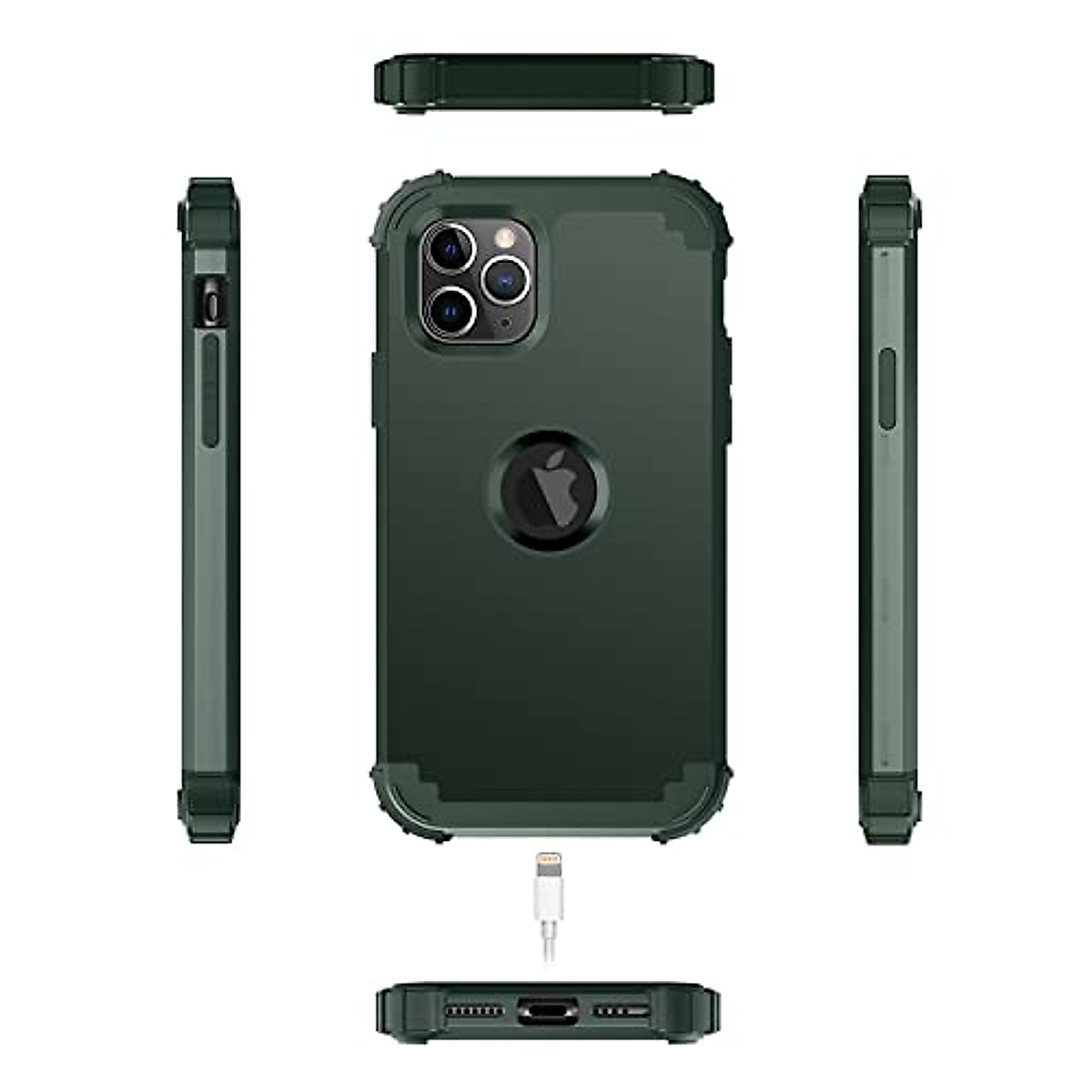 BENTOBEN Compatible with iPhone 11 Pro Max Case, Heavy Duty Rugged Shockproof 3 in 1 Hybrid Hard PC Soft Rubber Bumper Anti Slip Phone Cover for iPhone 11 Pro Max 6.5", Midnight Green
