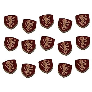 LITKO Thrones Tokens | Compatible with A Game of Thrones | Stark | Baratheon | Targaryen | Tyrell | Greyjoy | Night's Watch | Martell | (Translucent Red-Lannister)