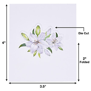 Gift Boutique 100 Lilies Place Cards White Floral Flower Wedding Seating Name Card Table Setting Folded Tent Cards 2 x 3.5 Inches