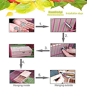 Hamiledyi Parakeet Nest Box 2Pcs Bird House Budgie Wood Breeding Box for Lovebirds, Parrot Mating Box