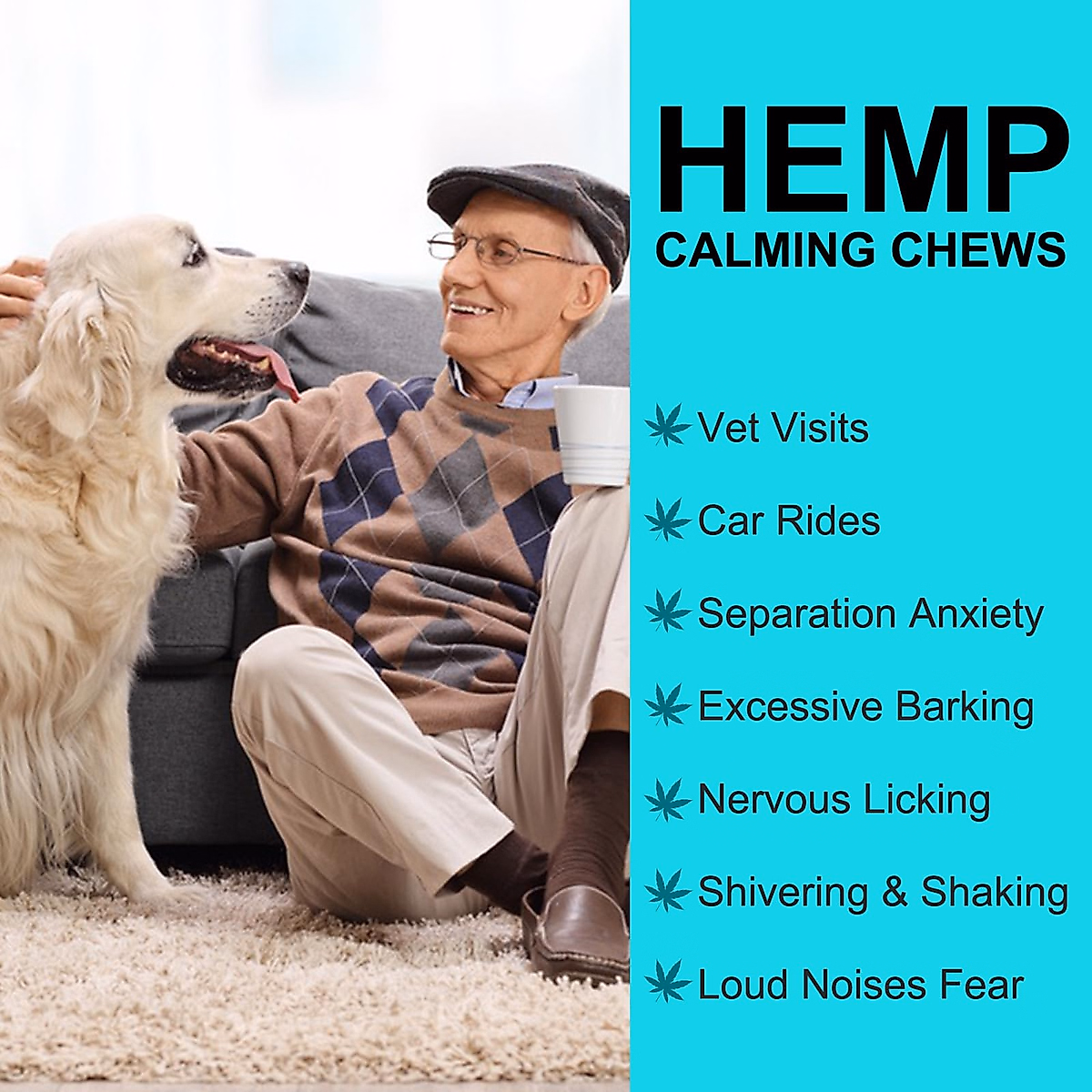 Oimmal Hemp Calming Chews for Dogs, Dog Anxiety Relief Calming Treats, Dog Calming Treats for Separation, Barking, Stress Relief, Thunderstorms, Calming Dog Treats Calming Aid (Duck 150chews)