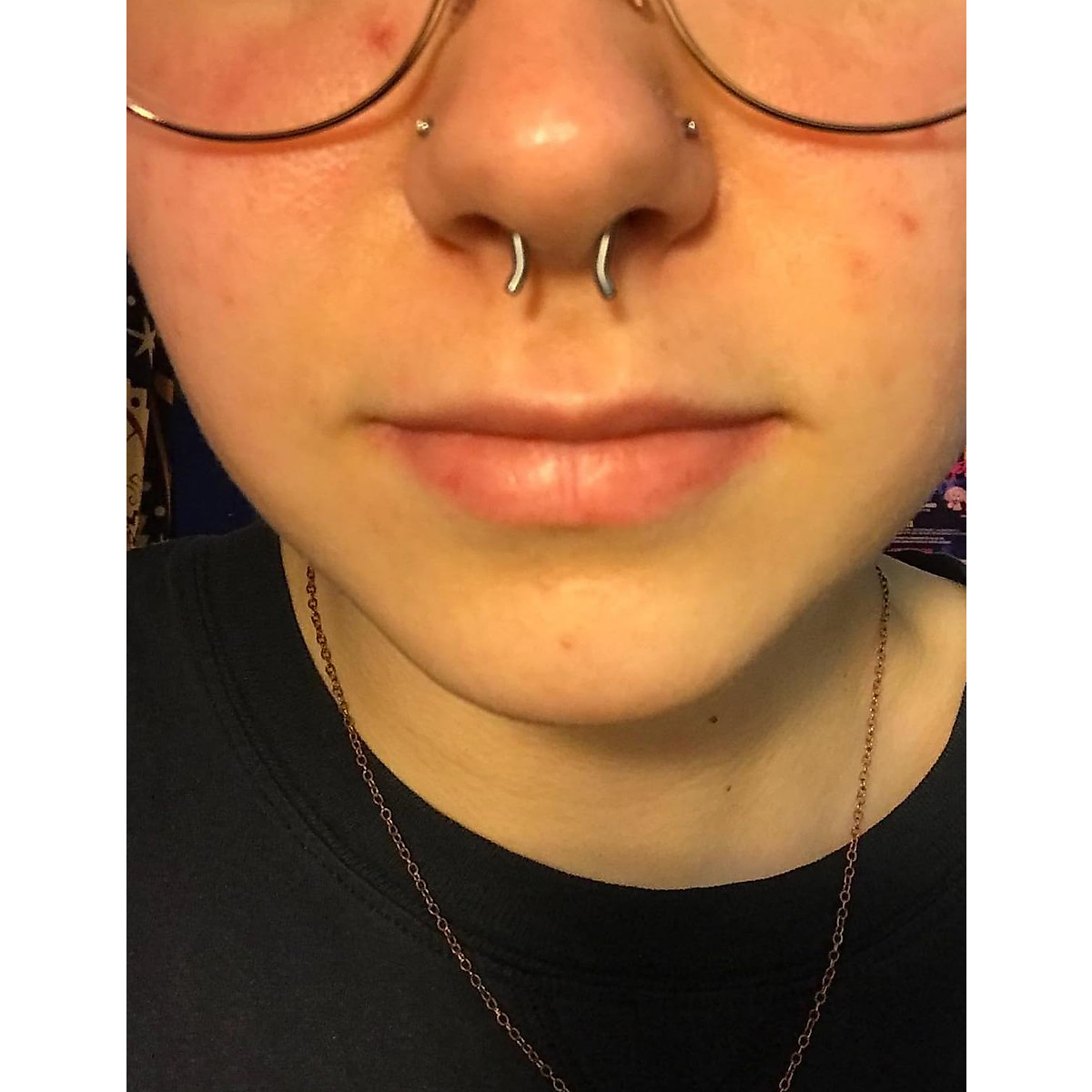 Ocptiy 16G G23 Titanium Septum Rings Piercing Jewelry for Women 16 Gauge Implant Grade Septum Ring U Shaped Hypoallergenic Medical Steel Metal Septum Nose Rings Hoop Piercing Jewelry Retainer Men 8mm