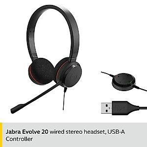 Jabra Evolve 20 MS Stereo Kits Oreillette USB