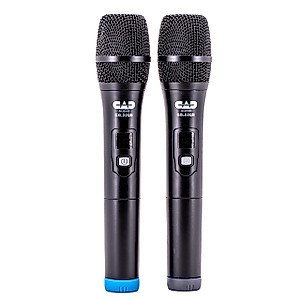 CAD Audio GXLD2QM Digital Frequency Agile Dual HH Wireless Microphone System with USB and TRS Podcast and Content Creator ready adapters