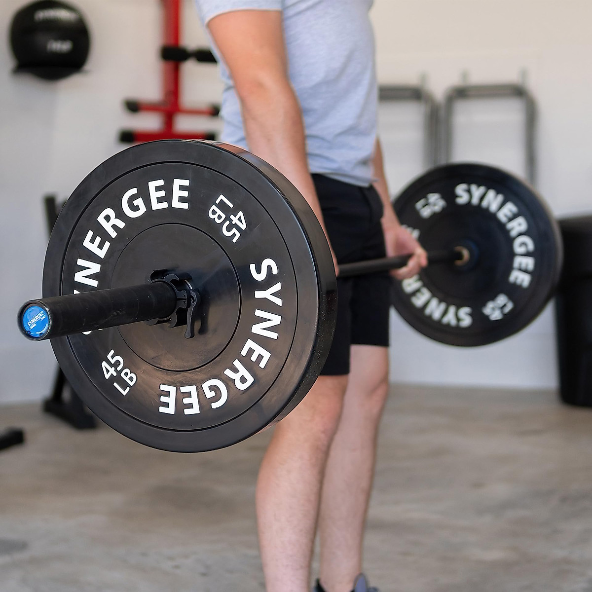Synergee Bumper Plates – Durable Olympic Weight Plates, Low-Bounce Rubber for Strength Training, Powerlifting, and Functional Workouts.