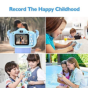 Kids Camera, Christmas Birthday Festival Gifts for Girls or Boys Aged 3-12 Years Old, Kids Digital Camera for Kids Selfie with Video, HD Digital Video Camera Toys for Girls with 32GB SD Card (Blue)