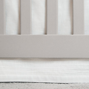 Hello Spud - Crib Skirt Pintuck White - Cotton - 15 Inch Drop