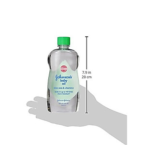 Johnson's Baby Oil, Mineral Oil Enriched with Aloe Vera and Vitamin E, 20 fl. oz