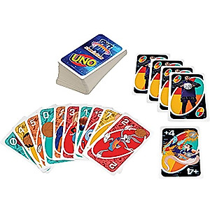 Mattel Games UNO Space Jam: A New Legacy Themed Card Game Featuring 112 Cards with Movie Graphics, Kid, Movie & Sports Fan Gift Ages 7 Years & Older.