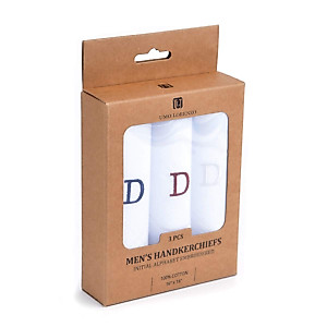 Monogrammed Handkerchiefs for Men - Soft Hankies for Men + Great Monogrammed Gifts - Intial D