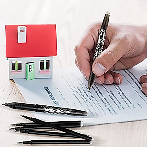 24 Pieces Gel Ink Refills Erasable Gel Refills for Erasable Gel Ink Pens, Fine Point 0.7 mm (Black)