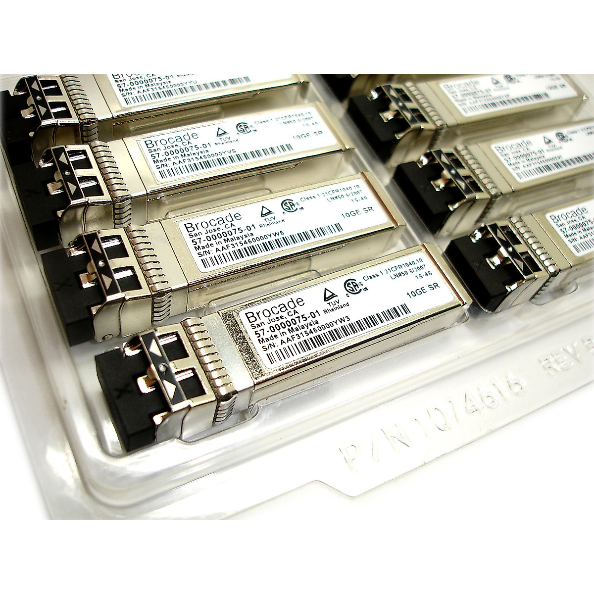 Brocade SFP+ 10G SR 850nm 300m Fiber Optic Transceiver 57-0000075-01 - Lots of 8