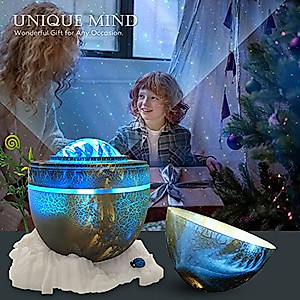 Star Aurora Galaxy Projector Dinosaur Egg Projector Night Light with Bluetooth,Timing Function,14 Colors Mixed Ocean Wave Move Star Lights for Birthday Party,Computer Room and Game Room Decoration
