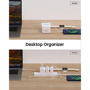 GONEO Power Strip with USB C Ports - 30W High-Speed Charging Station with 3 Outlets, 2 USB C Ports for iPhone 14/13 Series, 5 ft Extension Cord, Travel Home Office Cruise Essential