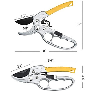 Pruning Scissors Garden Plant Clippers,Bonsai Trimming Rose Pruners Hand Tool Work 3 Times Easier,for Weak Hands, Gardening Gift for Any Occasion,Reinforced Design Handle Garden Shears