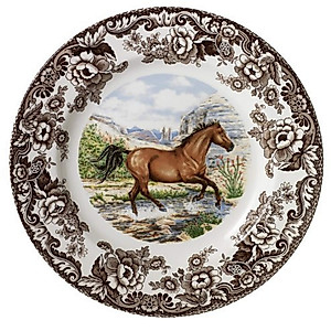 Spode Woodland Dinner Plate, Horse | 10.5 Inch | Hunting Cabin, Lodge, and Cottage Décor | Made in England from Fine Earthenware | Microwave and Dishwasher Safe (American Quarter Horse)
