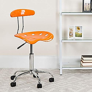 Flash Furniture Vibrant Orange and Chrome Swivel Task Office Chair with Tractor Seat