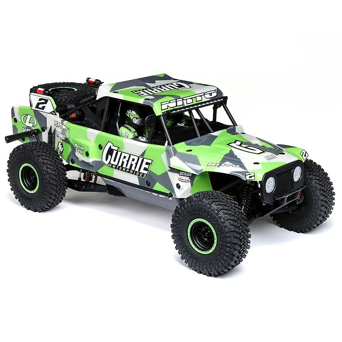 Losi RC Truck 1/10 Hammer Rey U4 4 Wheel Drive Rock Racer Brushless RTR with Smart and AVC - Remote Control Toy Vehicle (RC Cars, RC Truck, RC Crawler, Rock Crawler) (HELIDIRECT) (Green)