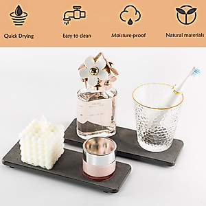 NiuYichee 2 PCS Bathroom Sink Vanity Trays(8.66" * 3.15"), Diatomaceous Earth Coasters, Kitchen Soap Tray, Water Absorbing Stone Used for Hand Soap & Plants and Cosmetic Bottles in The Modern Home