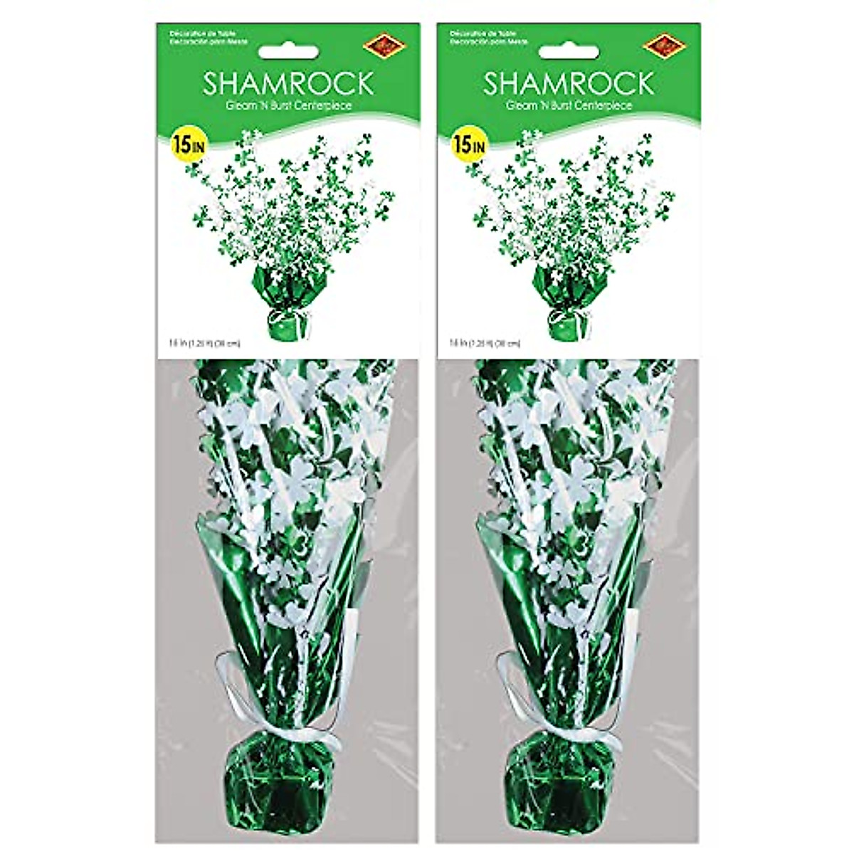 Beistle Shamrock Centerpiece, 15", Green/White