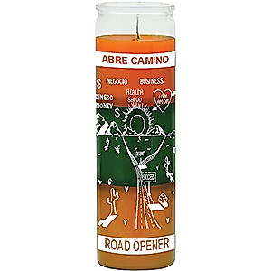 INDIO Road Opener Orange/Green/Gold Candle - Silkscreen 3 Color 7 Day