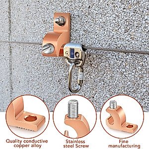 10 Pack Lay in Connector Pool Bonding Lug Copper Conductor Lay in Connector Copper Lay in Lugs AWG for Grounding Swimming Pool and Conduits, 4-14 Wire Range