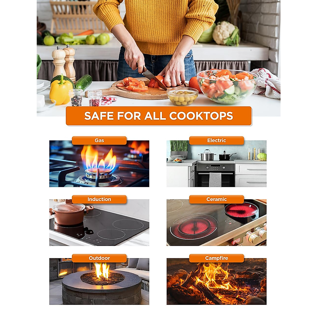 Commercial CHEF 12" Carbon Steel Wok with Acacia Wood Handle, Non Stick Stir Fry Pan with Ceramic Coating, Safe for Any Cooktop or Grill, Lighter and Cools Faster than Cast Iron