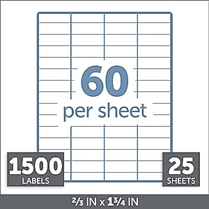 Office Depot White Inkjet/Laser Return Address Labels, 2/3in. x 1 3/4in., Pack of 1,500, 505-O004-0015