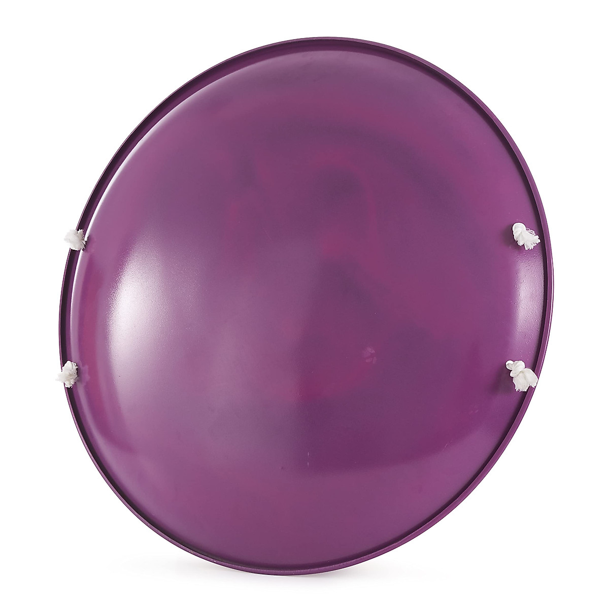 Slippery Racer ProDisc 26 Inch Heavy Duty Aluminum Iron Alloy Metal Kids Winter Saucer Snow Sled with Dual Riveted Rope Handles, Purple (2 Pack)