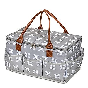 Moteph Extra Large Diaper Caddy, Craft, Toy Organizer with Zip-Top Cover with Waterproof Wet/Dry Bag - Perfect for Baby Shower