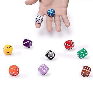 Yellow Mountain Imports Ultimate Rounded 6-Sided Dice - Set of 100, 16mm, Multi-Colored Dice for Board Games, Dice Games, Math Games