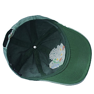 Women Wildflower Hat - Garden Baseball Hat ，Embroidered Floral Green Baseball Hat,Green
