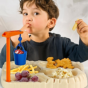 Funwares T-Rex Excavation Plate Engaging Kids' Dinnerware Set: Durable, 4-Section Divided Plate, Ideal for Picky Eaters, Educational Mealtime, Easy Cleaning, Gift for Toddlers