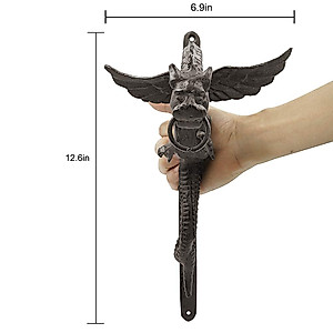 DreamsEden Wall Bell, Iron Dragon Sculpture Doorbell for Front Door Garden Farmhouse Wall Decor Art