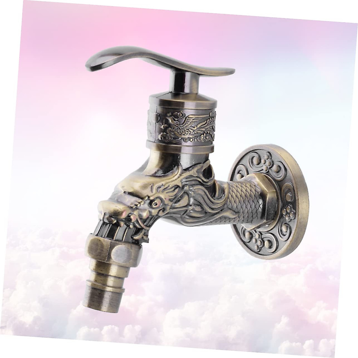 DOITOOL 3 Pcs Antique Faucet Washing Machine Tap Kitchen Water Tap Garage Water Tap Decorative Wall Water Tap Wash Basin Water Tap Taps Bath Tub Tap Shower Spray Faucet Shower Head Brass