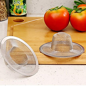 RAVCON 2PCS Kitchen Sink Strainer Mesh Stainless Steel Sink Drain Strainer Basket Filter Large Wide Rim 4.5 inch for Bathroom Bathtub Wash Basin Floor Drain Balcony Drain Hole