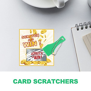 MILISTEN 10Pcs Scraper Tool Keychain for Lottery, Plastic Scraper Tool, Multi-Purpose Scraper Non-Scratch Cleaning Tool, Sticker/Label Remover Tool, Scoop Shape Key Ring Scratcher