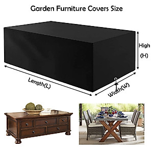 ZHANGY Patio Furniture Covers Waterproof 45" x 45" x 28", Garden Furniture Cover Set, Waterproof Rectangular Covers, 420D Oxford Polyester Outdoor Rectangular Table and Chair Set Cover