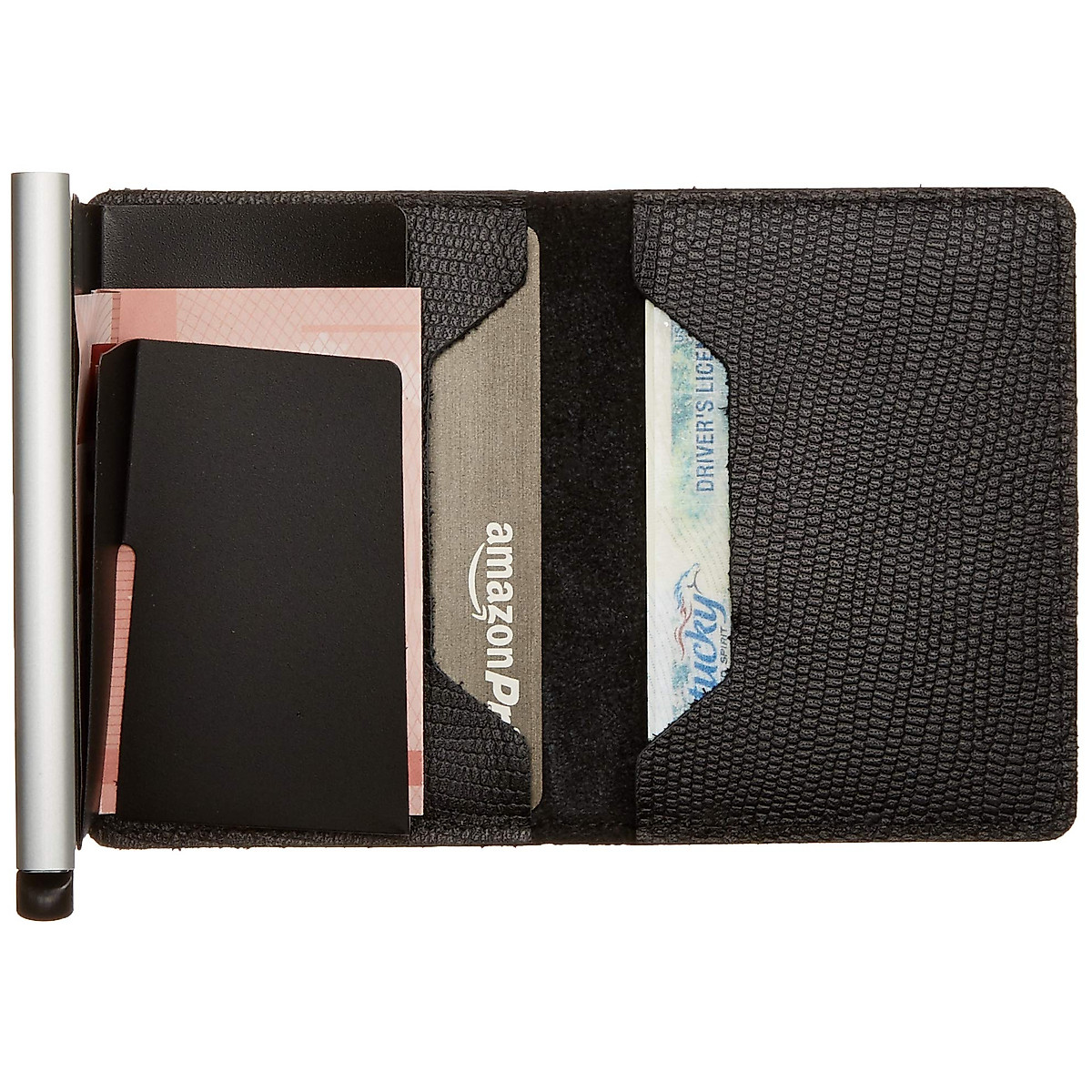 SECRID Slim Wallet Genuine Rango Leather RFID Safe Card Case for Max 12 Cards (Black)
