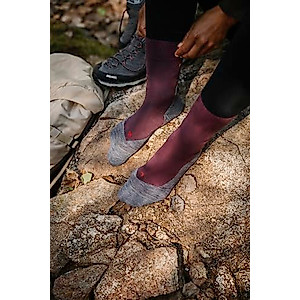 FALKE Women's TK5 Wander Hiking Socks, Crew Length, Light Padding, Athletic Sock, Breathable Quick Dry, Merino Wool, Black (Black-Mix 3010), 8-9, 1 Pair