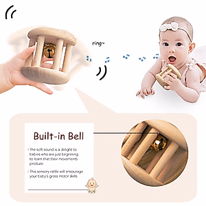 Wood Baby Rattle Personalizable Infant Rattle Sensory Development Wooden Toys Set