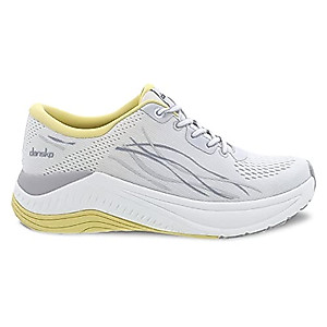Dansko Women's Pace White/Yellow Walking Shoe 8.5-9 M US - Added Support and Comfort