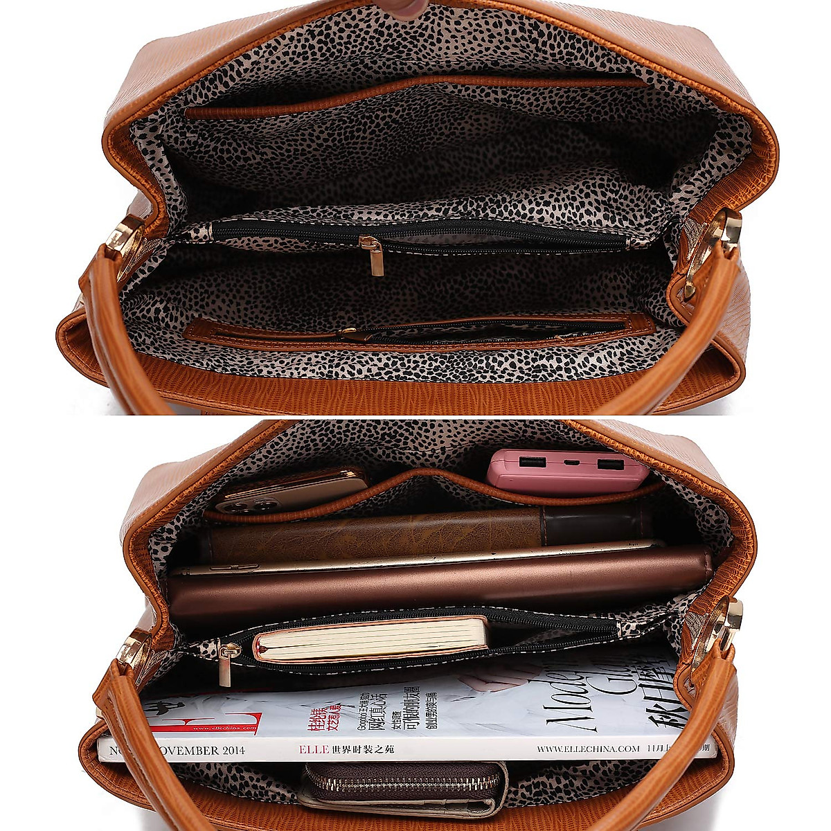 MKF Crossbody Satchel Bags for Women – PU Leather Pocketbook Purse, Shoulder Strap – Lady Top Handle Handbag