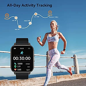 Smart Watch for Men Women 5ATM Waterproof Fitness Tracker Smartwatch with Heart Rate Blood Pressure SpO2 Sleep Mointor Sport Activity Watch for Android iOS Phones with Step Calories Counter Pedometer