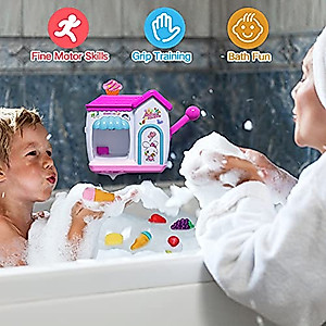 AugToy Bath Toys for Toddlers 3-4 Years, Ice Cream Foam Maker Bath Toys for Kids Ages 4-8, Bubble Pretend Cake Play Set Water Bathtub Toys for Girls Boys Age 3 4 5 Year Old Gifts Birthday Easter