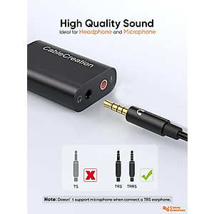 CableCreation Type C External Sound Card with 3.5 mm Audio Jack, USB-C Microphone Headphone Adapter Compatible with MacBook Pro, iMac, iPad Pro 2020, iPhone 16/15, Galaxy S24/ S23/ S22/ S21+