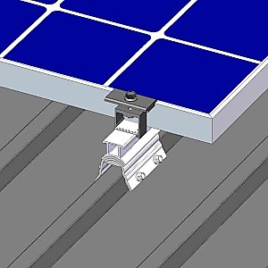 MageBracket RL Mid Clamp Mounting Kits for R-Panel Trapezoidal Metal Roof Solar Panel Module Mounting Racking Installation