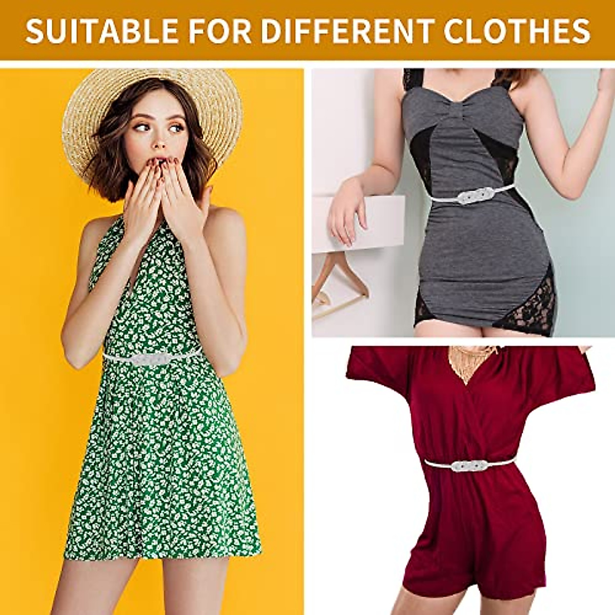 Giantree Women Skinny Belt, Metal Corset Belt Thin Waist Belt Stretch Waist Belt for Dress(Silver)