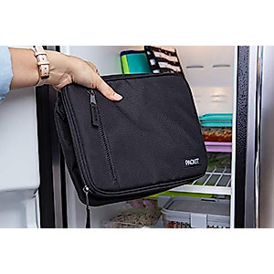 PackIt Freezable Classic Lunch Box, Black & Freezable Snack Bag, Black