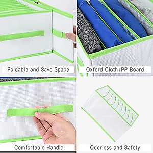 bella4home - 3Pcs Foldable Closet Organizers and Clothes Storage Bins - Washable Divided Fabric Storage Bins for Clothes Drawer Or Gray